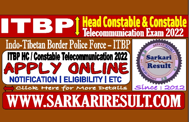 ITBP Constable HC Telecommunication PET PST Admit Card 2023