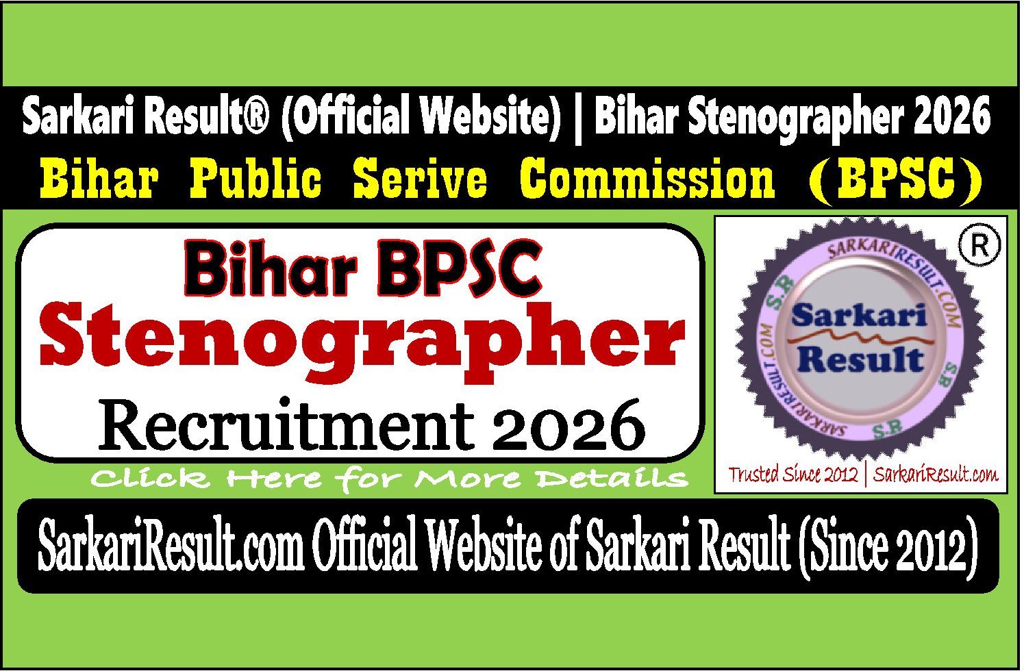 Bihar BPSC Stenographer Admit Card 2026